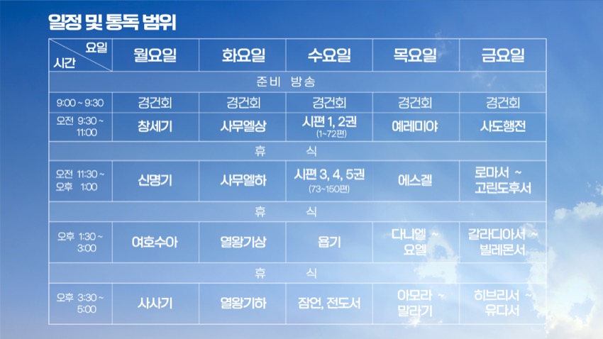 전교인 구약 신약 성경통독 소망교회